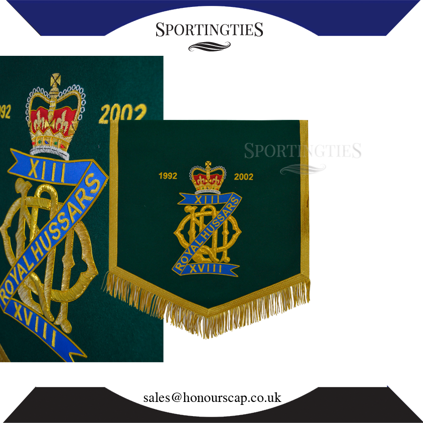 Hand Embroidered Banners | Bullion Embroidered | Gold & Silver Wire